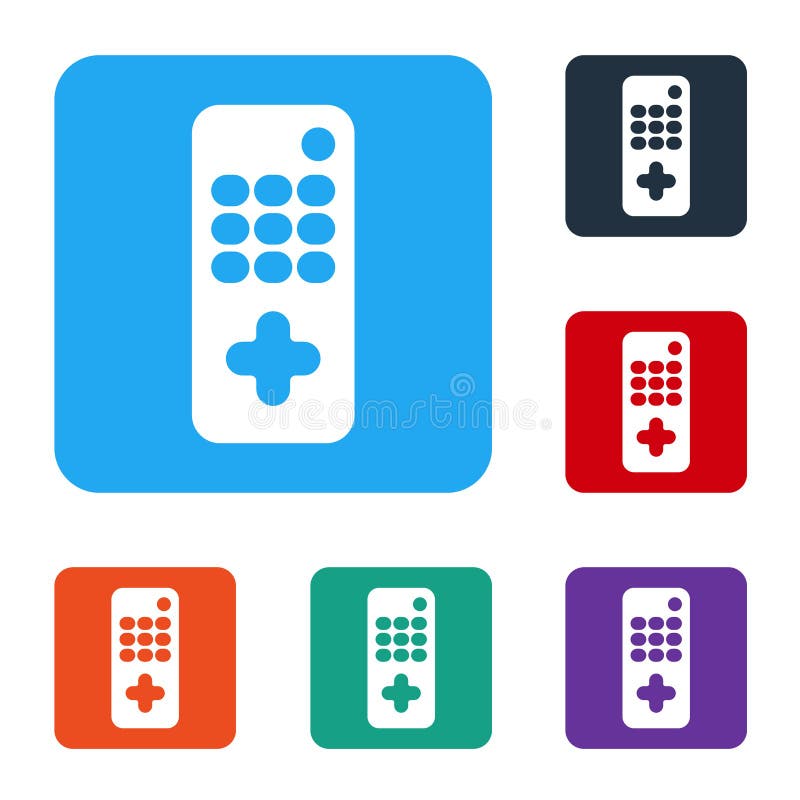 White Remote Control Icon Isolated on White Background. Set Icons in ...