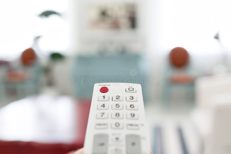 White Remote Control. Program Switching on TV Keypad. Bright Living ...
