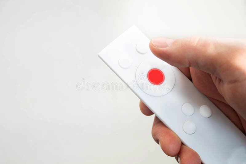 White Remote Control for Turning on the TV. Stock Image - Image of ...