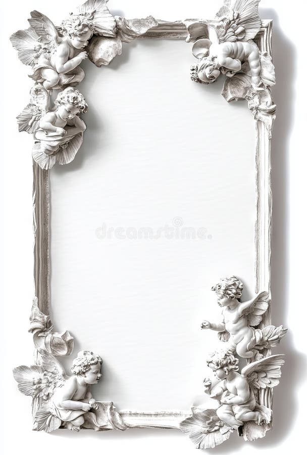 A White Renaissance-style Gypsum Frame, Aged and Classic Stock Photo ...