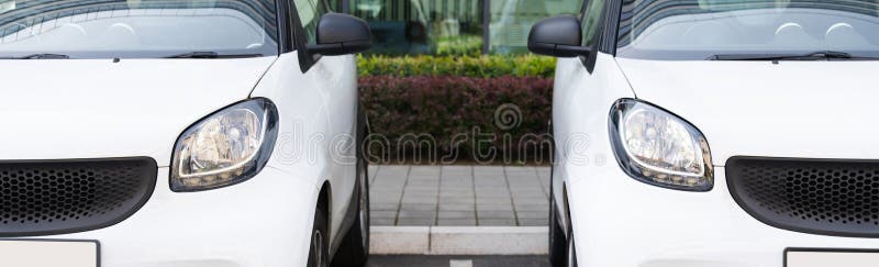 White Rental Cars in a Row. Stock Image - Image of sharing, city: 307303053