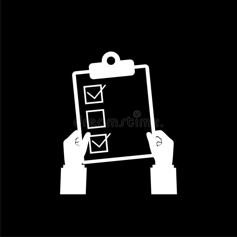 Report File in the Hand Icon or Logo on Dark Background Stock Vector ...