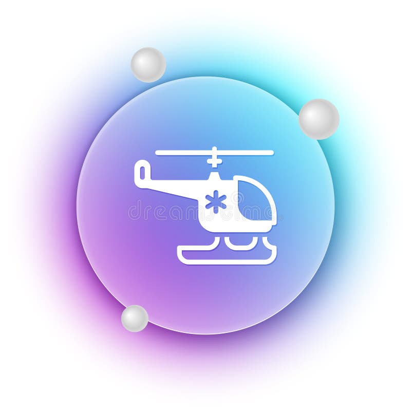 White Rescue Helicopter Icon Isolated on White Background. Ambulance ...