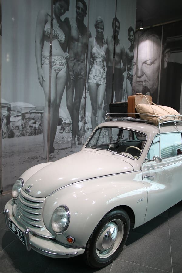 White retro Audi car editorial stock photo. Image of museum - 38372688