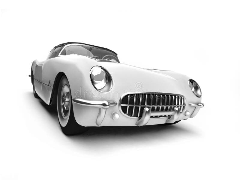 Vintage Car Cabriolet Roofless, Sketch, Coloring Book, Black and White ...