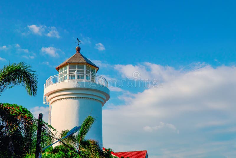 Lighthouse and Tropical Palms Stock Photo - Image of house, asia: 64020026