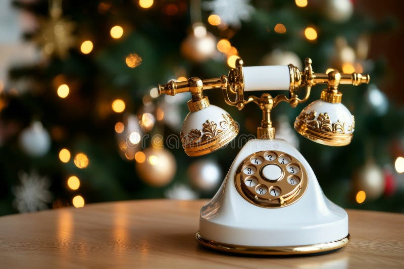 White Retro Phone Front Christmas Tree Stock Photos - Free & Royalty ...