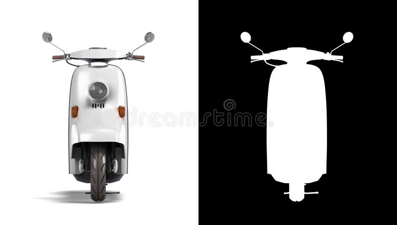 White Retro Vintage Scooter Front View Personal Transport for Busines ...