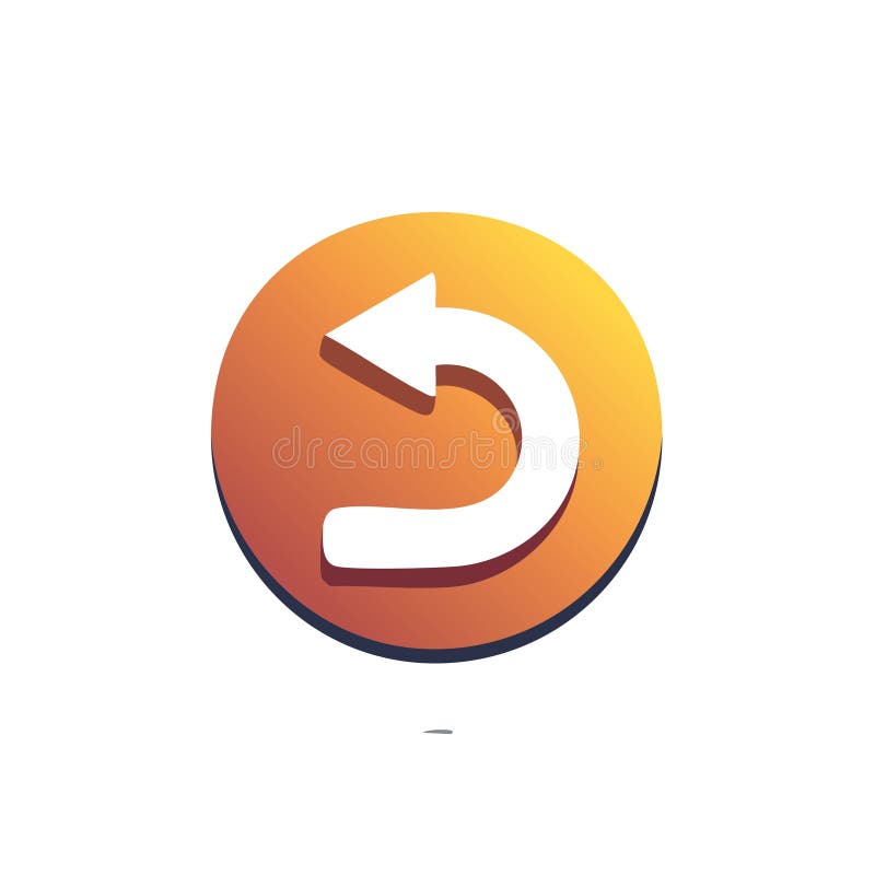 White Reverse Arrow Inside Circular Gradient Button Symbolizing Undoing ...
