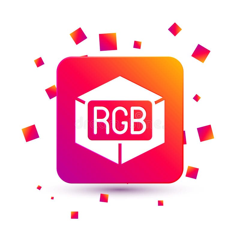 White RGB and CMYK Color Mixing Icon Isolated on White Background ...