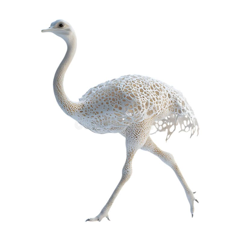 White Rhea Bird Stunning Image HighResolution on Transparent Background ...