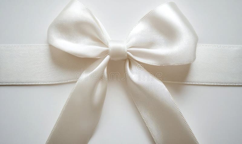 A White Ribbon with a Bow is Shown Stock Photo - Image of element ...