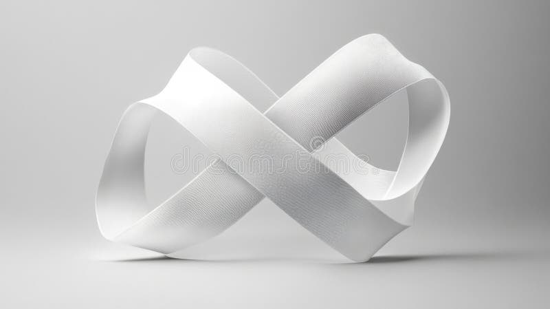 White Ribbon Forming an Infinity Symbol Loop Stock Illustration ...
