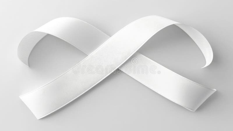 White Ribbon Forms a Figure Eight Shape on White Background Stock ...