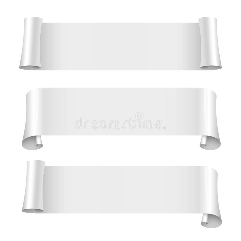 White ribbons set. stock vector. Illustration of note - 67970620