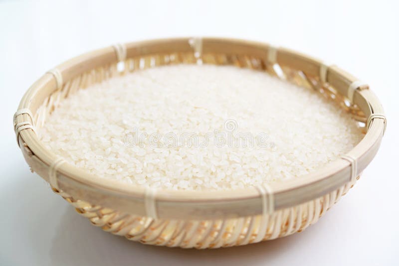 White rice in a basket stock image. Image of healthy - 110274651