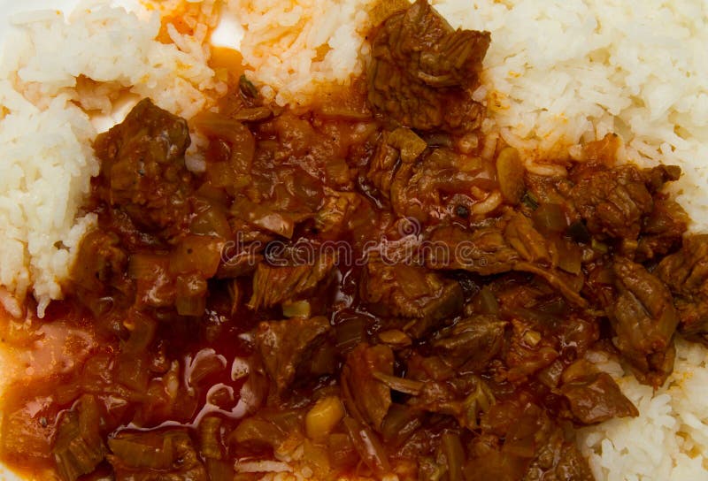 White rice with beef stock photo. Image of dinner, cuisine - 89088678