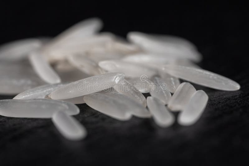 White Rice on a Black Graphite Stone Slab Stock Photo - Image of japan ...