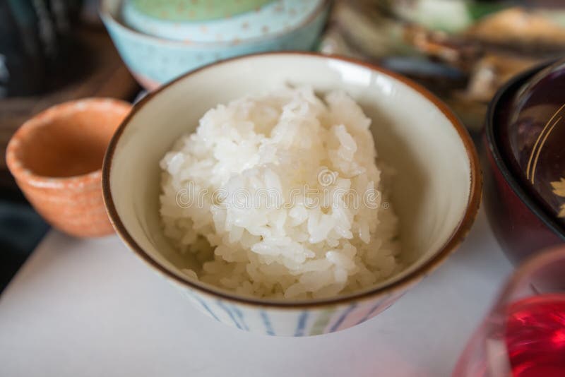 White rice in bowl stock image. Image of bowl, dinner - 71558679