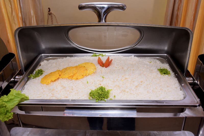 White Rice with Colorful Vegetables As a Salad on Buffet Stock Image ...