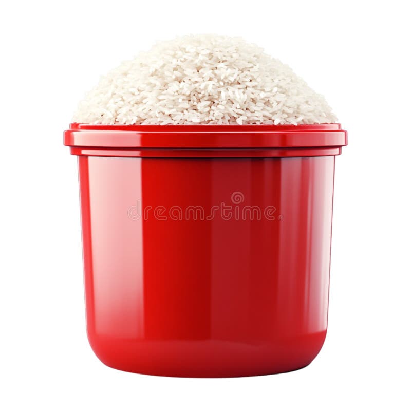 White Rice in a Container on Transparent Background - Ai Generated ...