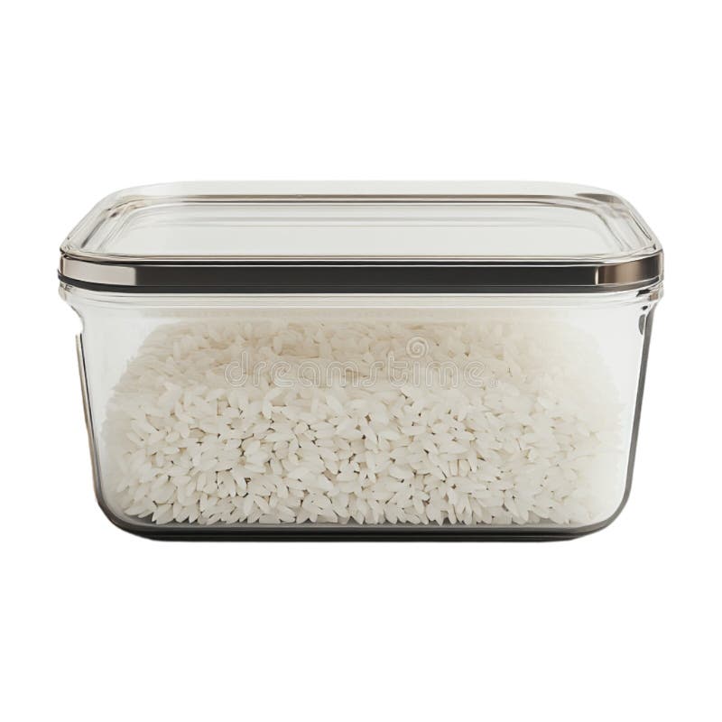 White Rice in a Container on Transparent Background - Ai Generated ...