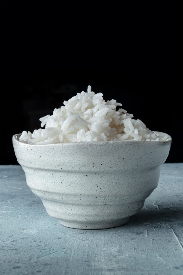 White Rice, Cooked. a Bowl of Boiled Long Grain Rice, a Simple Side ...