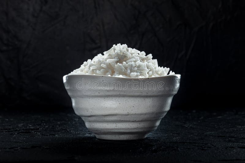 White Rice, Cooked. a Bowl of Boiled Long Grain Rice, a Simple Side ...