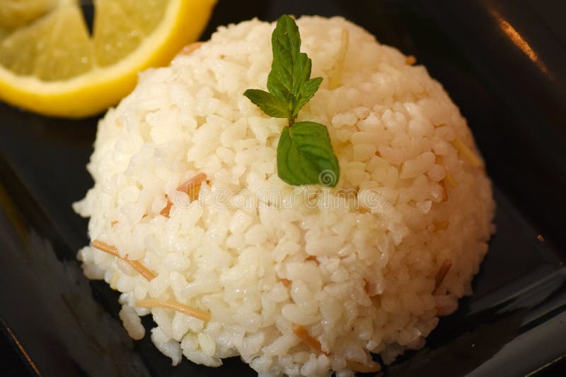 White rice cooked stock photo. Image of horizontal, food - 85075514