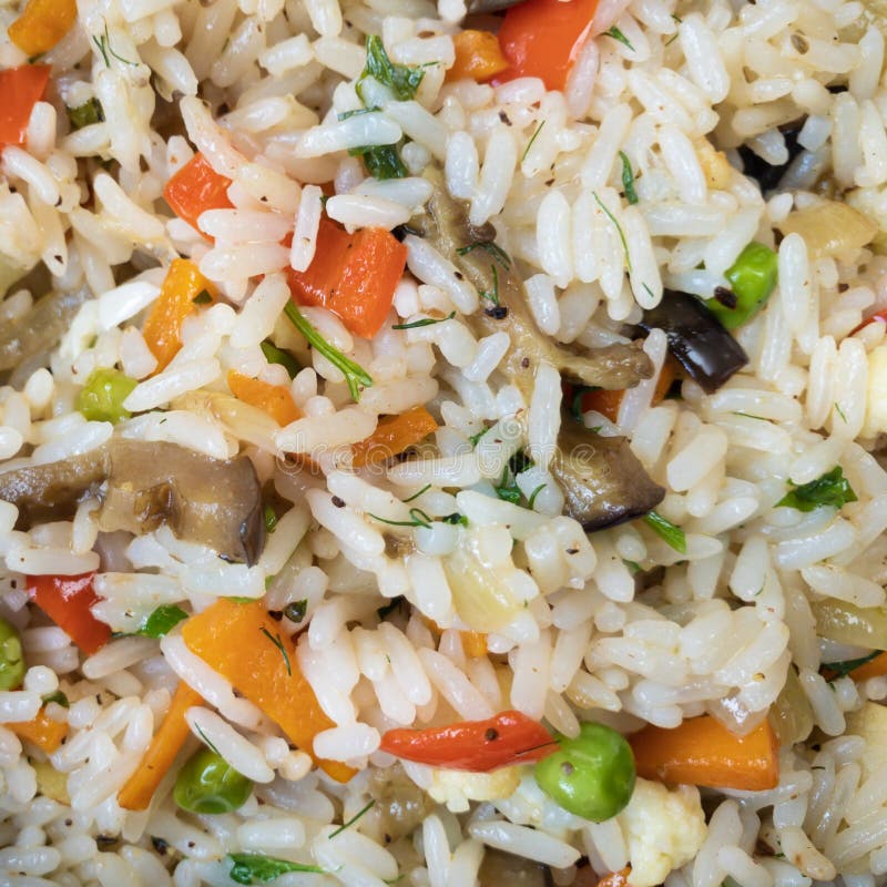 White Rice Cooked with Vegetables Stock Image - Image of delicious ...