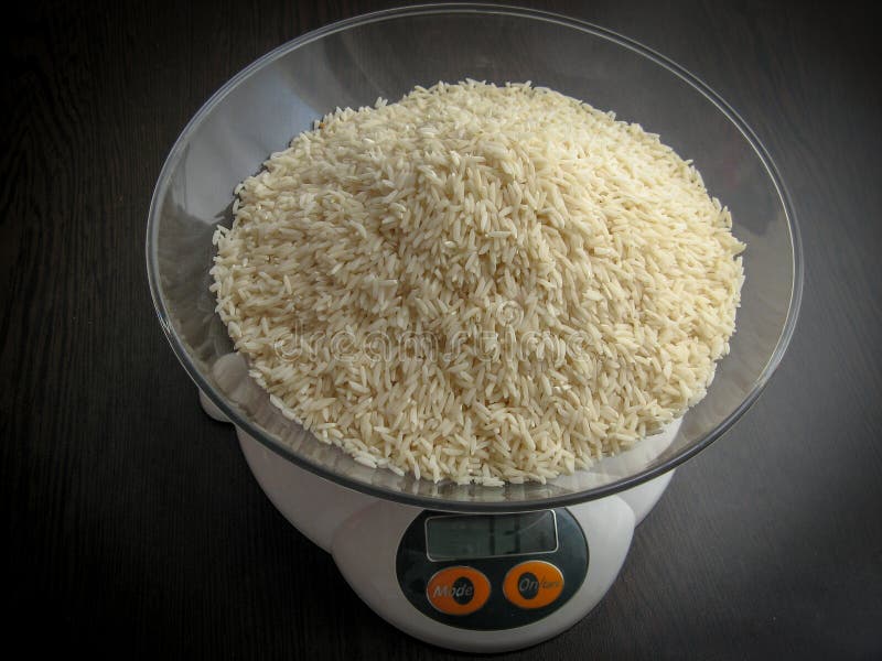 White Rice on a Digital Scale. Stock Photo - Image of iran, health ...
