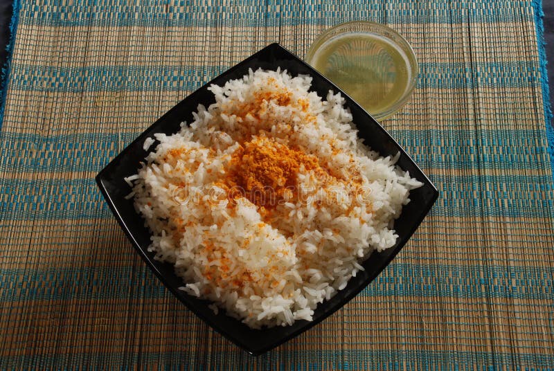 White Rice Karam Podi a South Indian Quick Dish Stock Photo - Image of ...