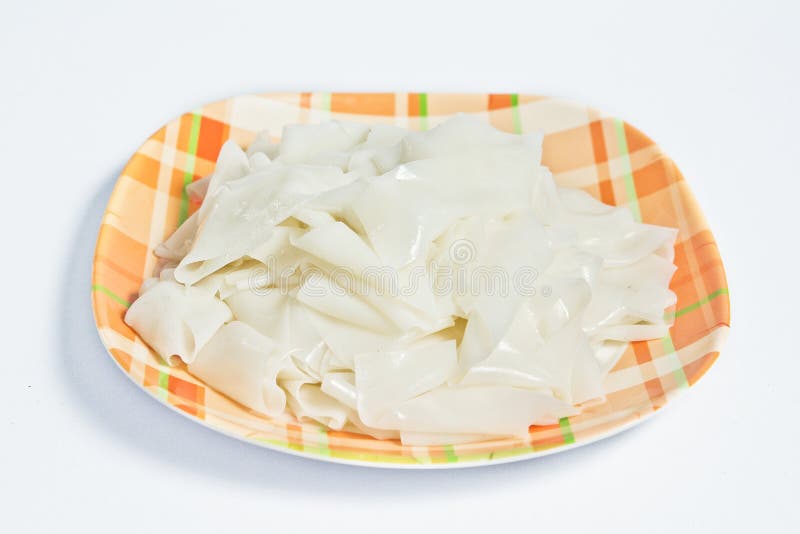 White rice noodles on dish stock photo. Image of cooked - 58753688