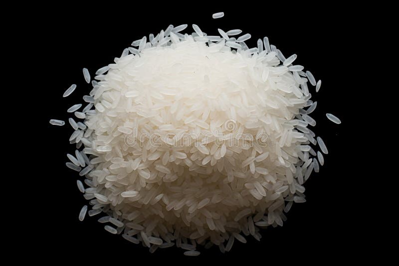White Rice Pile on White Background for Clean Food Texture and Design ...
