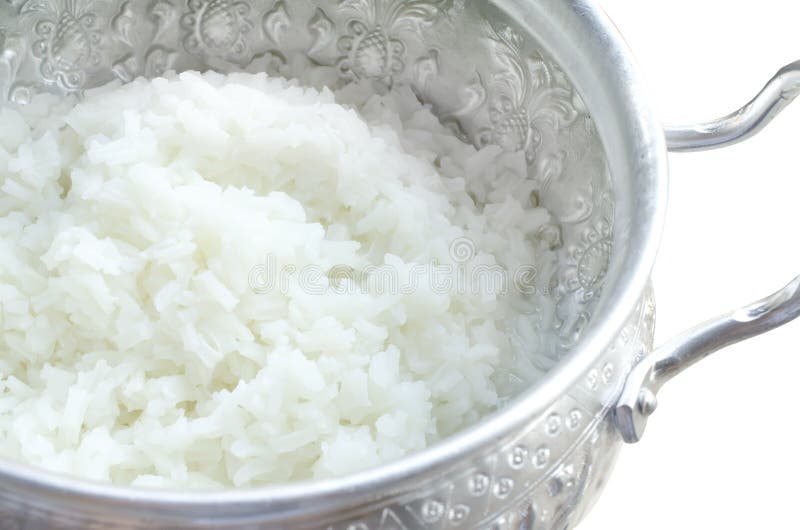 White rice in a pot stock image. Image of black, dinner - 30391791