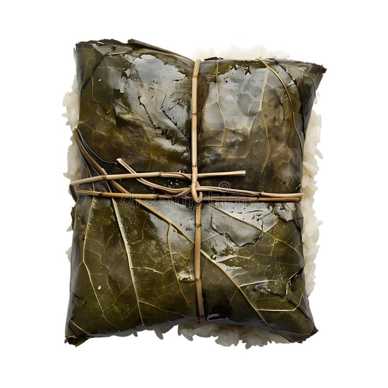 White Rice Rapped in Leaves on Transparent Background - Ai Generated ...