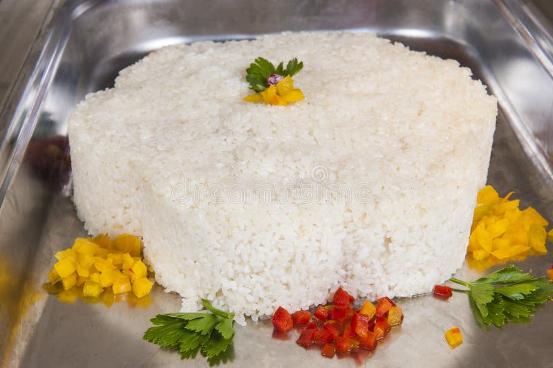 White Rice at a Restaurant Buffet Stock Photo - Image of tray, meal ...