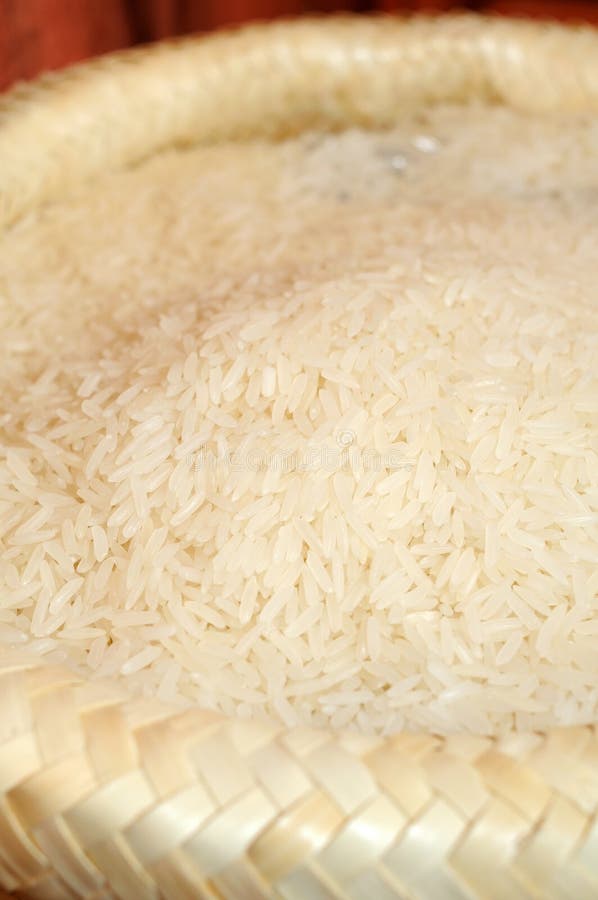 White rice in sack stock photo. Image of macro, grain - 6110172