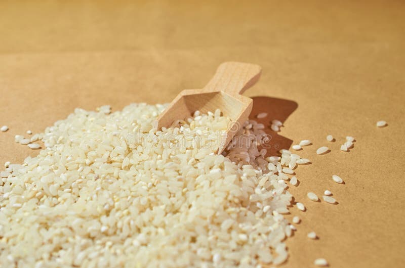 White Rice is Scattered on the Table Close Up Stock Image - Image of ...