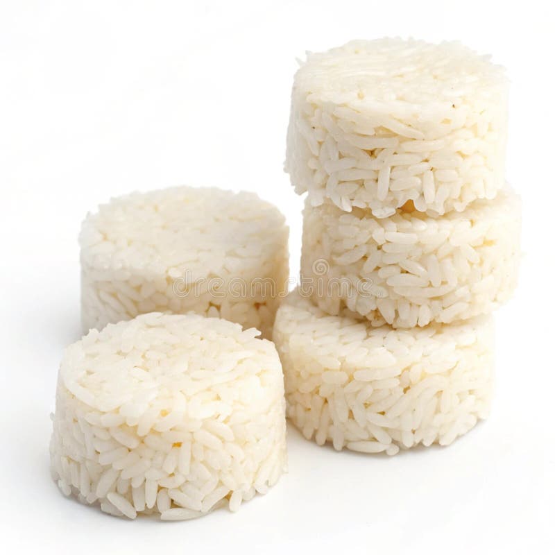 White Rice Stacks Isolated on White Background Stock Illustration ...