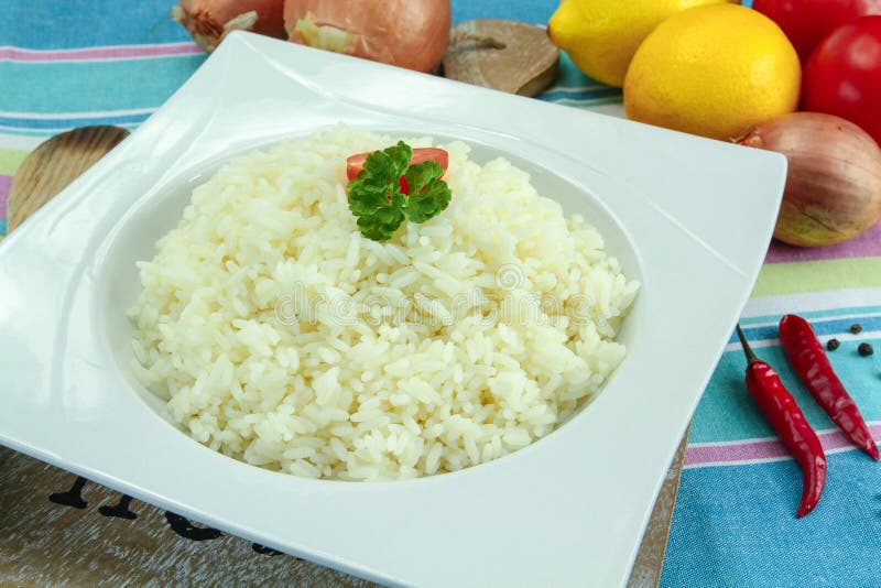 White rice stock photo. Image of table, creole, vegetarian - 166372462