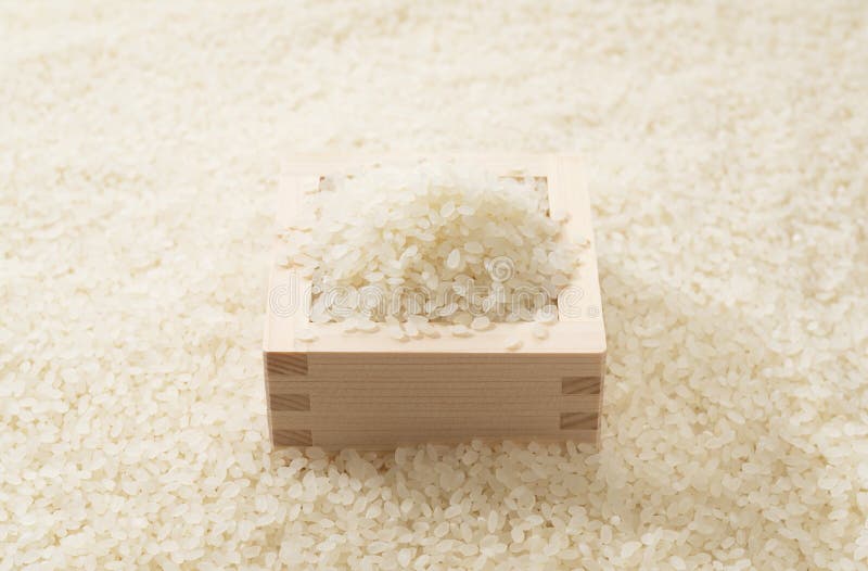 White Rice and Wooden Masu Boxes Stock Image - Image of food, harvest ...