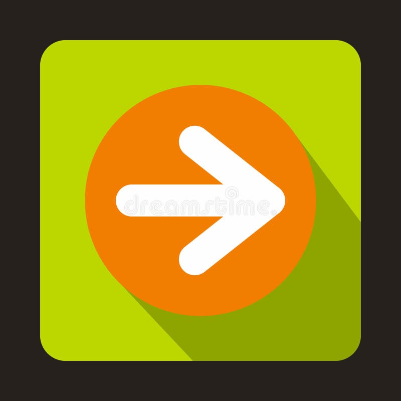 White Right Arrow Icon, Flat Style Stock Vector - Illustration of ...