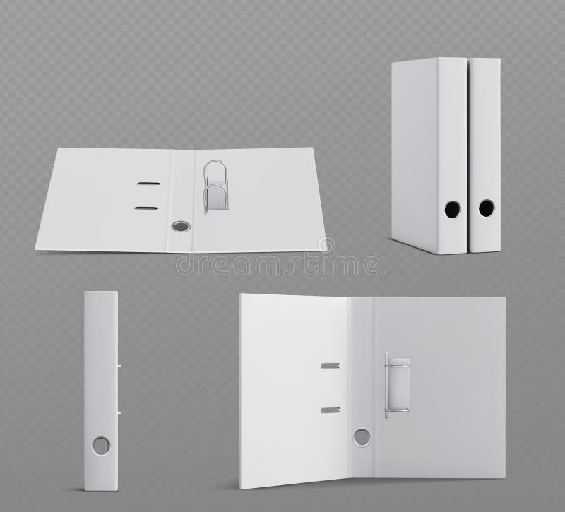 White Ring Binder Folder Collection Stock Vector - Illustration of ...