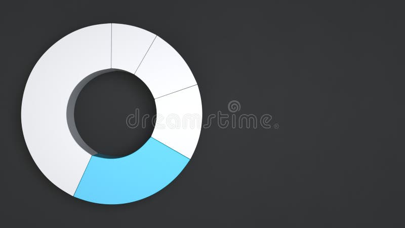 White Ring Pie Chart with One Blue Sector Stock Illustration ...