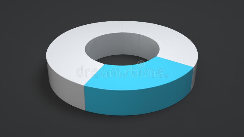White Ring Pie Chart with One Blue Sector Stock Illustration ...