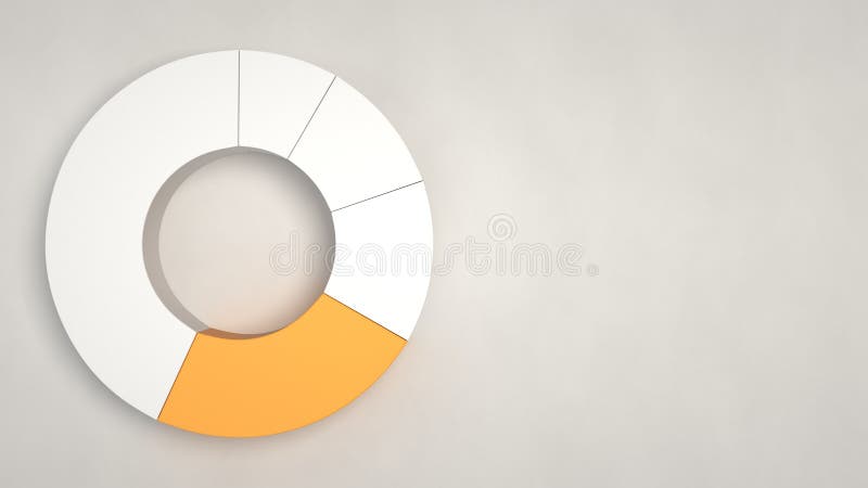 White Ring Pie Chart with One Orange Sector Stock Illustration ...