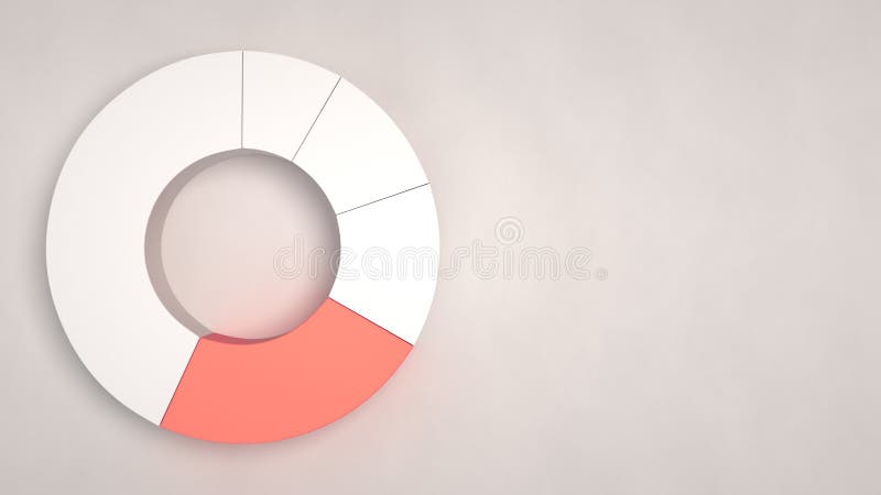 White Ring Pie Chart with One Red Sector Stock Illustration ...