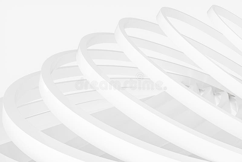 White Rings and White Background, 3d Rendering Stock Illustration ...
