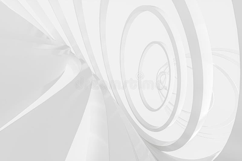 White Rings and White Background, 3d Rendering Stock Illustration ...